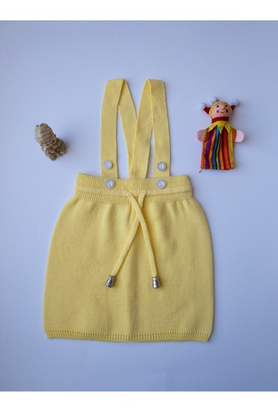 Meriç Bebe Askılı ve Bağcıklı Triko Etek