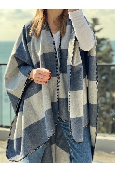 Whoknows Mavi Kareli Panço Kadın Whoknows Mavi Kareli Panço Kadın