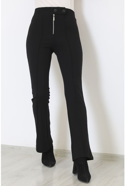 İsun Store Çımalı Ispanyol Paça Pantolon Siyah - 1705.1353. İsun Store Çımalı Ispanyol Paça Pantolon Siyah - 1705.1353.