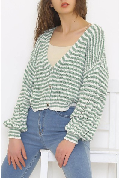 Bkmc Balon Kol Hırka Mintçizgili