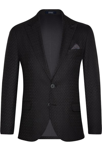 Süvari Desenli Siyah Erkek Ceket Süvari Desenli Siyah Erkek Ceket