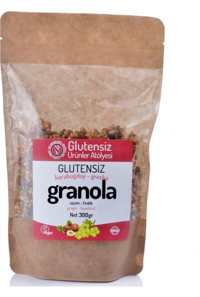 Glutensiz Ürünler Atölyesi Glütensiz Ürünler Atölyesi Gua Granola Karabuğday Üzüm Fındıklı 300 gr Glutensiz Ürünler Atölyesi Glütensiz Ürünler Atölyesi Gua Granola Karabuğday Üzüm Fındıklı 300 gr