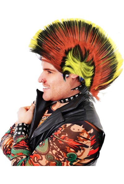 Mohican Mohawk Punk Peruk - 70 Li 80 Li Yıllar Peruk Model 8 Mohican Mohawk Punk Peruk - 70 Li 80 Li Yıllar Peruk Model 8