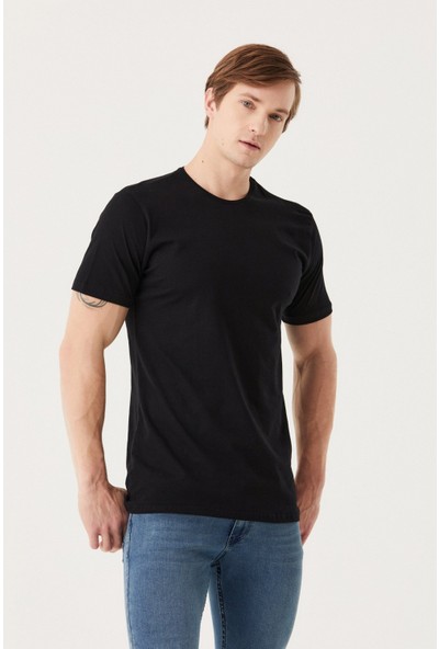 FullaModa Bisiklet Yaka Basic Tişört FullaModa Bisiklet Yaka Basic Tişört