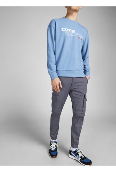 Jack & Jones Normal Bel Düz Gri ErkekKargo Pantolon - 12202934_Jpstpaul Jjflake Akm 542
