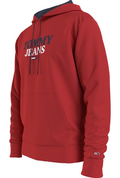Tommy Jeans Kapüşonlu Regular Fit Düz Kırmızı Erkek Sweatshirt - DM0DM12941-Xnl_Tjm Entry Hoodie Tommy Jeans Kapüşonlu Regular Fit Düz Kırmızı Erkek Sweatshirt - DM0DM12941-Xnl_Tjm Entry Hoodie