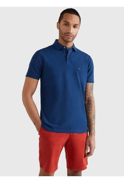 Tommy Hilfiger Polo Yaka Regular Fit Düz Mavi Erkek T-Shirt - MW0MW17770C5F Tommy Hilfiger Polo Yaka Regular Fit Düz Mavi Erkek T-Shirt - MW0MW17770C5F
