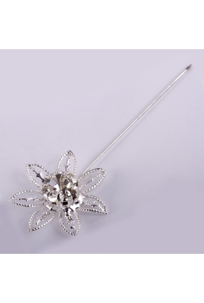 Asfal Taşlı Çiçek Eşarp Iğnesi