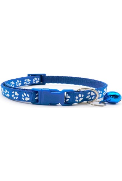 Marka Pati Pati Desenli Mavi Renkli Ayarlanabilir Çıngıraklı Köpek Boyun Tasması Marka Pati Pati Desenli Mavi Renkli Ayarlanabilir Çıngıraklı Köpek Boyun Tasması