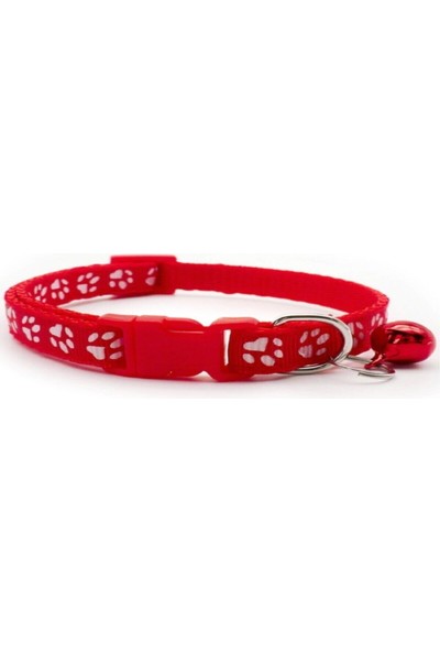 Marka Pati Pati Desenli Kırmızı Renkli Ayarlanabilir Çıngıraklı Köpek Boyun Tasması Marka Pati Pati Desenli Kırmızı Renkli Ayarlanabilir Çıngıraklı Köpek Boyun Tasması