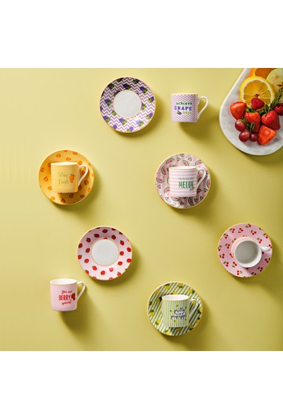 Karaca Fruitee 6 Kişilik Kahve Fincan Takımı 90 ml