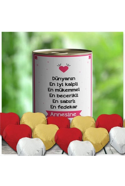YavuzLife Anne Tasarımlı Kalpli Mabel Çikolata Konservesi -60