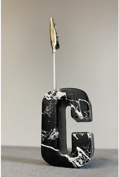 KatreCraft Not/fotoğraf Tutucu C Harfi Mermer