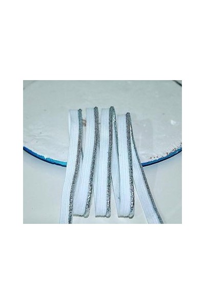 Gümüş Simli Biye Şerit 1,1 cm