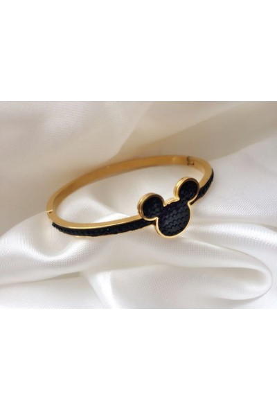 Vernes Jewelry Siyah Mickey Bileklik