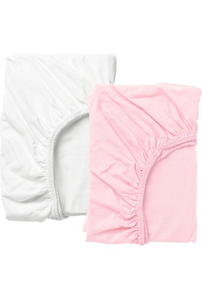 ALTAY 2'li Gri-Beyaz Bebek Lastikli 60 x 120 cm Pamuklu Penye Çarşaf