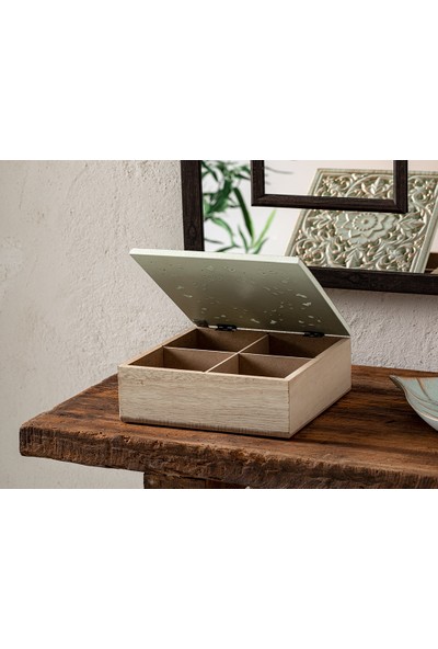 English Home Revan Dekoratif Kutu 20X20X7 cm Yeşil