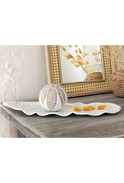 English Home Daniel Dekoratif Tabak 47X17X3 cm Krem English Home Daniel Dekoratif Tabak 47X17X3 cm Krem