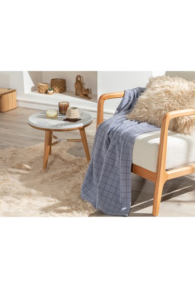 English Home Square Polar Tv Battaniye 120 x 170 cm Mavi