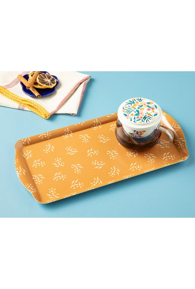 English Home Peace Flower Melamin Tepsi Hardal