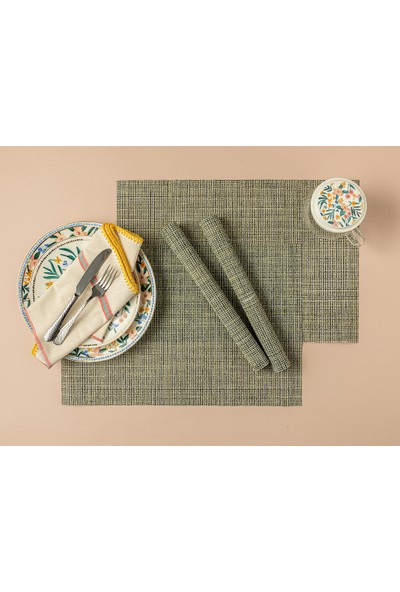 English Home Murano Pvc 4'lü Amerikan Servis 30X45 cm Yeşil English Home Murano Pvc 4'lü Amerikan Servis 30X45 cm Yeşil