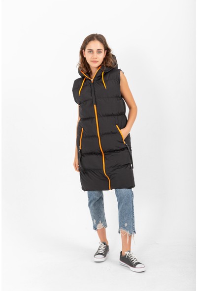 AllSeen Orj Fermuarlı Uzun Şişme Yelek AllSeen Orj Fermuarlı Uzun Şişme Yelek