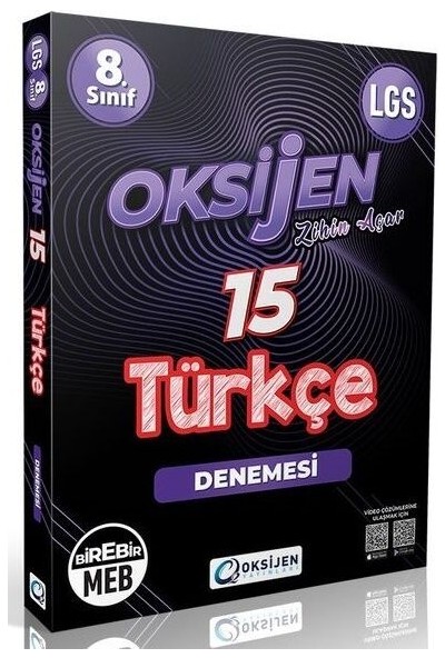Oksijen Yayınları 8. Sınıf LGS Türkçe 15 Deneme