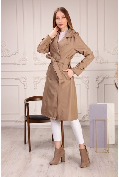Kruvaze Yaka Kadın Trençkot