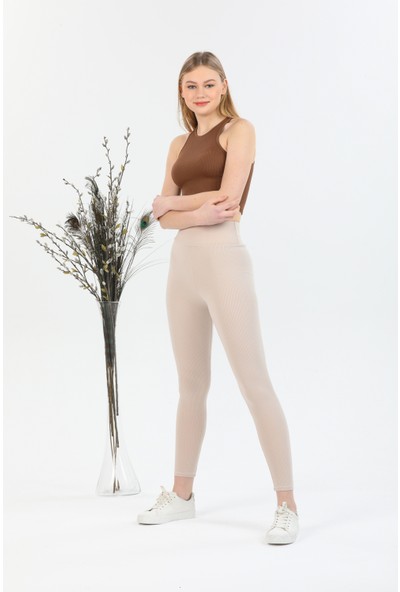Vualist Taş Fitilli Toparlayıcı Tayt Yüksek Bel Tayt