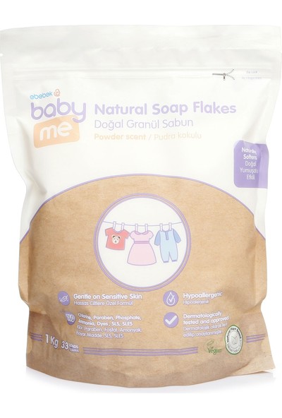 Baby Me Granül Sabun Pudra Kokulu 1000 gr Baby Me Granül Sabun Pudra Kokulu 1000 gr