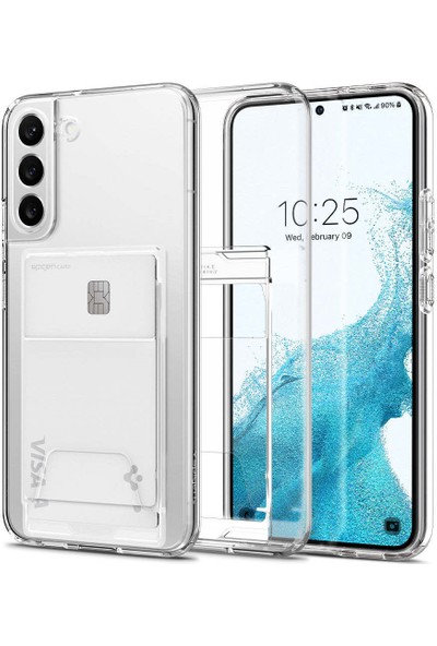 Spigen Samsung Galaxy S22 Plus 5G Kılıf Crystal Slot Dual Crystal Clear - ACS03963 Spigen Samsung Galaxy S22 Plus 5G Kılıf Crystal Slot Dual Crystal Clear - ACS03963