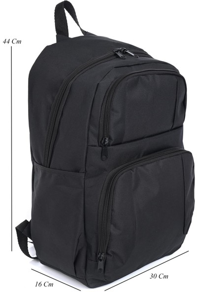 Deriend Güneş 2222 Unisex Okul Sırt Çantası Siyah