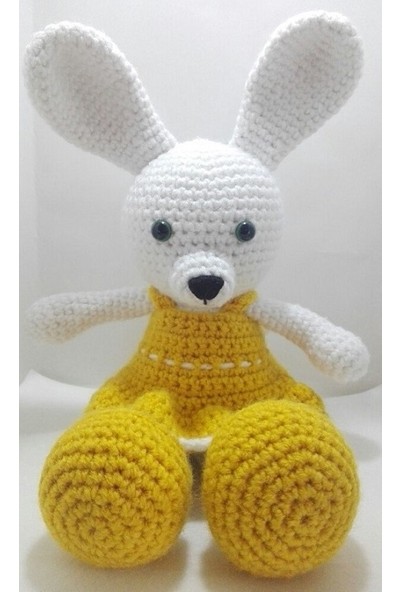Y&A Amigurumi Organik Sarı Beyaz Tavşan Oyuncak