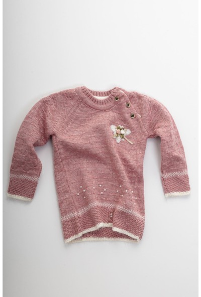 Jomoti Yaka Düğmeli Kız Çocuk Triko Kazak Jomoti Yaka Düğmeli Kız Çocuk Triko Kazak