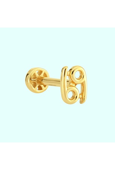 Sembol Gold Altın Tragus Piercing 14 Ayar Yengeç Burcu Sembol Gold Altın Tragus Piercing 14 Ayar Yengeç Burcu