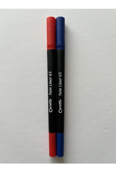 Caretta Twin Liner Çift Uçlu Keçeli Kalem 2'li Set Mavi ve Kırmızı Caretta Twin Liner Çift Uçlu Keçeli Kalem 2'li Set Mavi ve Kırmızı