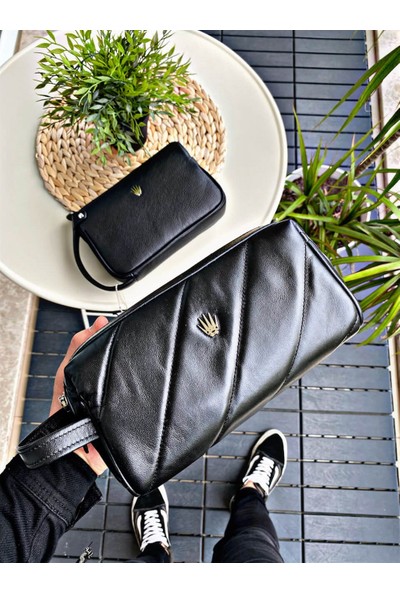 Watchofroyal Verev Black Deri El Çantası Watchofroyal Verev Black Deri El Çantası