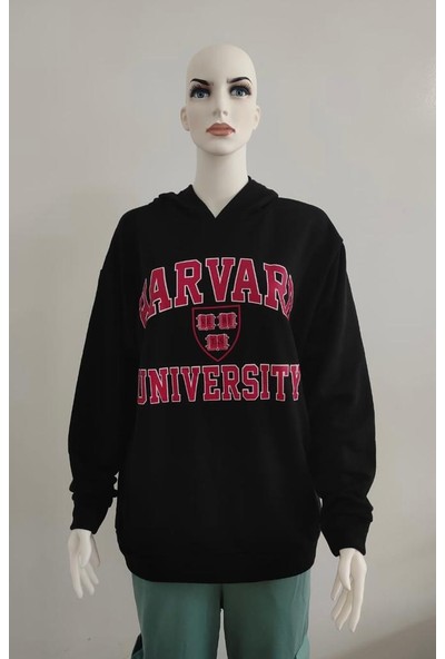 Egesashop Harvard Baskılı Kapuşonlu Oversize Sweat 3 Iplik Şardonsuz Siyah Egesashop Harvard Baskılı Kapuşonlu Oversize Sweat 3 Iplik Şardonsuz Siyah