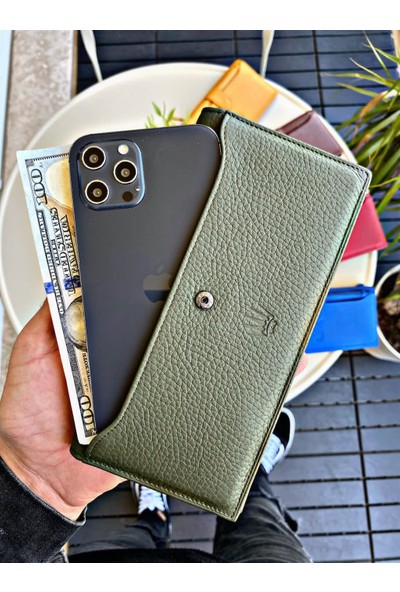 Watchofroyal Empıre Yeşil Deri Telefon Cüzdanı
