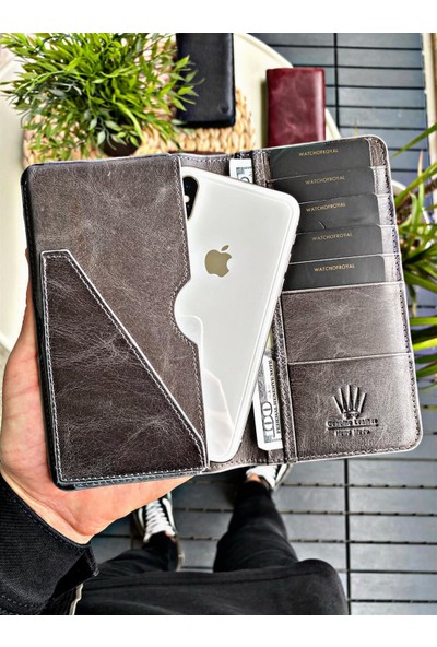 Watchofroyal Elegant Tıguan Grey Telefon Cüzdanı