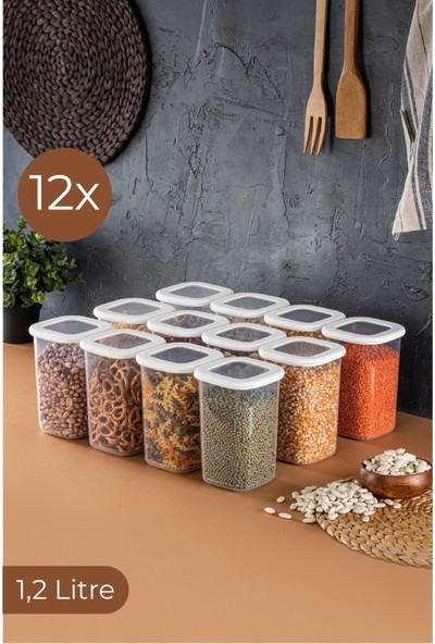 Vienev Foly Kare Erzak Saklama Kabı 12'li Set Orta Boy 1,2 Litre Vienev Foly Kare Erzak Saklama Kabı 12'li Set Orta Boy 1,2 Litre