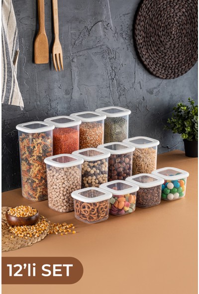 Vienev Foly Kare Erzak Saklama Kabı 12'li Set 4x(0,55 Litre, 1,2 Litre, 1,75 Litre) Vienev Foly Kare Erzak Saklama Kabı 12'li Set 4x(0,55 Litre, 1,2 Litre, 1,75 Litre)