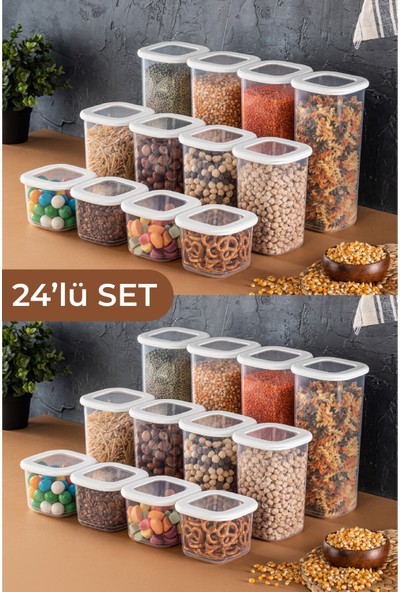 Vienev Foly Kare Erzak Saklama Kabı 24'lü Set 8x(0,55 Litre, 1,2 Litre, 1,75 Litre) Vienev Foly Kare Erzak Saklama Kabı 24'lü Set 8x(0,55 Litre, 1,2 Litre, 1,75 Litre)