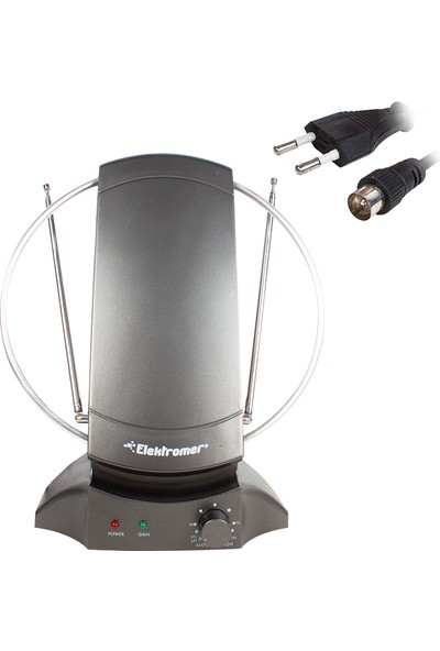 Elektromer DT-101 Uhf-Vhf Renkli Elektrikli Tv Fm Üstü Anten