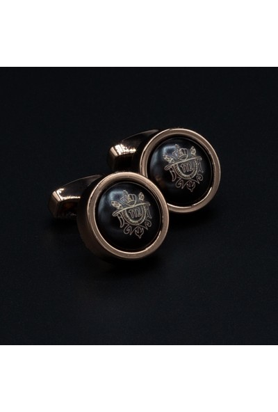 Verozi Kol Düğmesi - Yuvarlak Kahverengi Desenli Bakır Renkli Gövde - Kdodasb Verozi Kol Düğmesi - Yuvarlak Kahverengi Desenli Bakır Renkli Gövde - Kdodasb