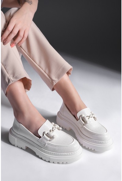 Marjin Kadın Loafer Kalın Taban Zincirli Günlük Ayakkabı Forela Marjin Kadın Loafer Kalın Taban Zincirli Günlük Ayakkabı Forela