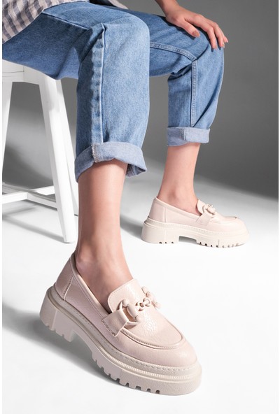 Marjin Kadın Loafer Kalın Taban Zincirli Günlük Ayakkabı Forela Marjin Kadın Loafer Kalın Taban Zincirli Günlük Ayakkabı Forela