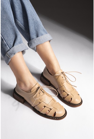 Marjin Kadın Oxford Ayakkabı Dekolteli Casual Ayakkabı Fice
