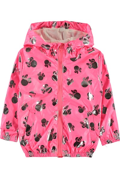 Civil Girls Kız Çocuk Kapüşonlu Yağmurluk 2-5 Yaş Neon Pembe