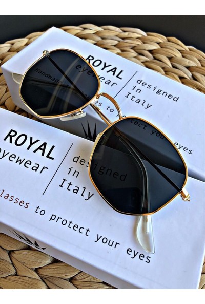 Watchofroyal Hexa Round Gold Black Unisex Güneş Gözlüğü Watchofroyal Hexa Round Gold Black Unisex Güneş Gözlüğü